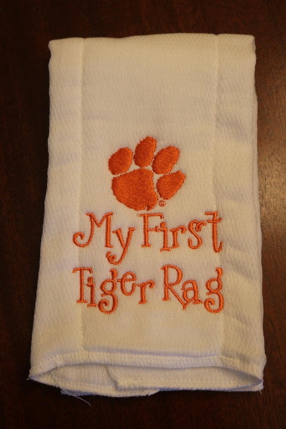 Clemson My First Tiger Rag Burp Cloth - Etsy