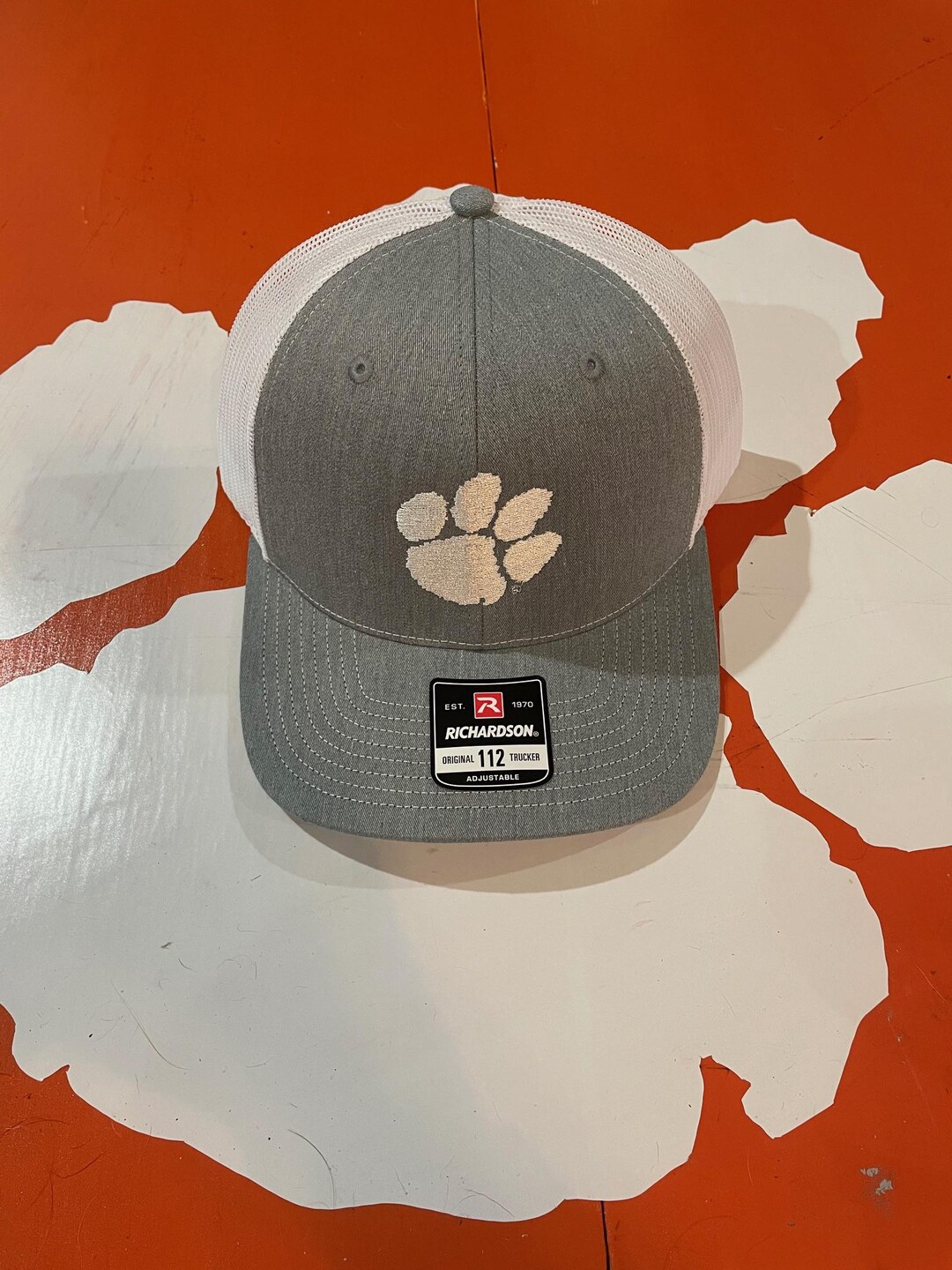 Clemson Tiger Paw Richardson Hat Heather Grey/white - Etsy