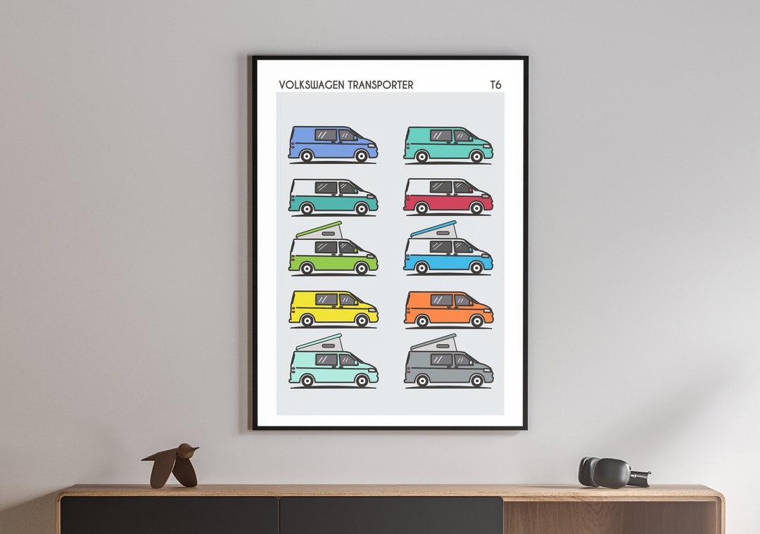 VW Transporter Print T6 Campervan Poster Van Print Custom - Etsy UK
