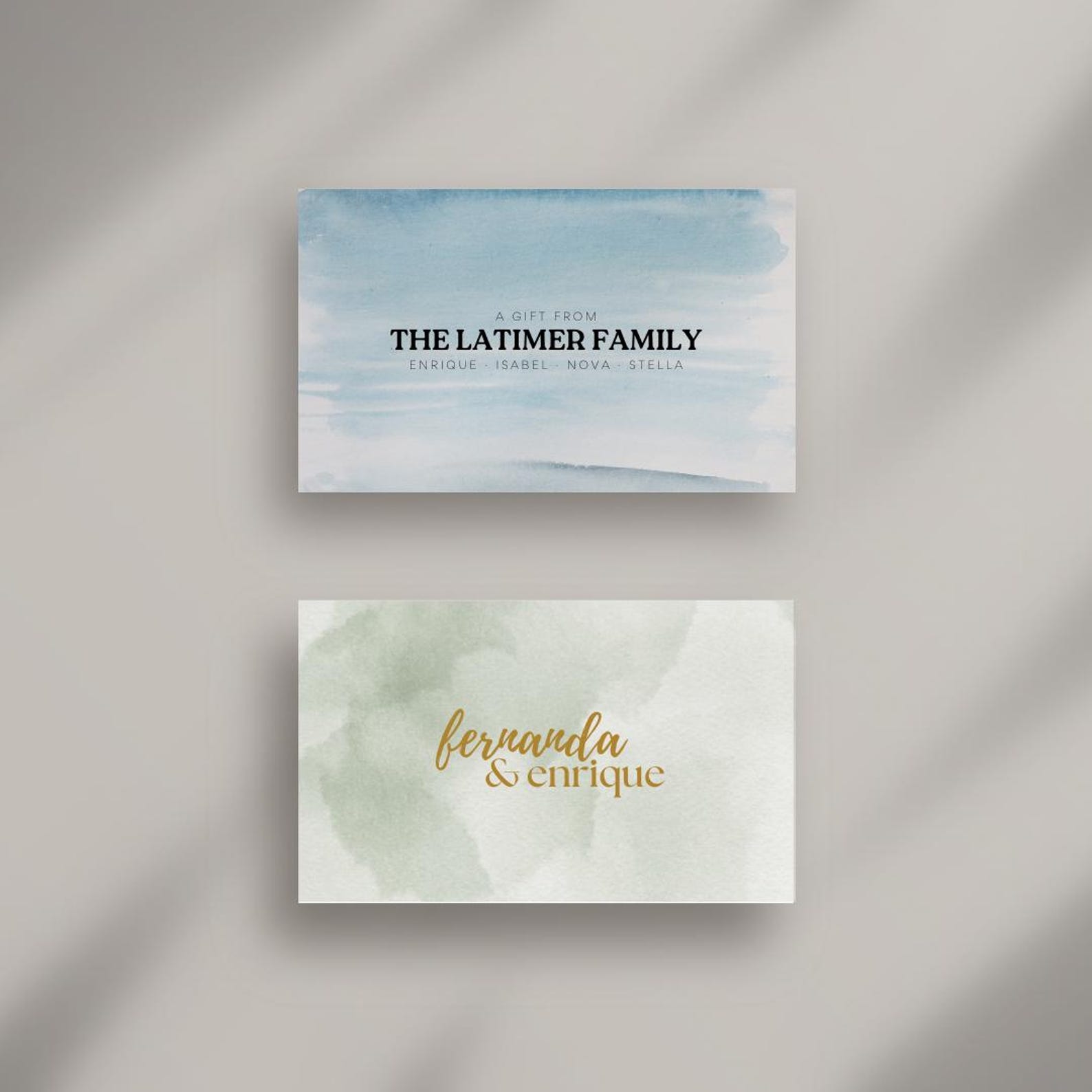 Foil Personalized Gift Tags, Custom Family Name Tags With Background ...