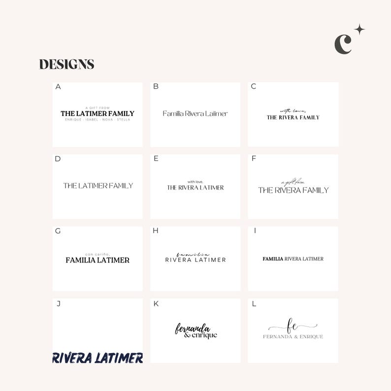 Foil Personalized Gift Tags, Custom Family Name Tags With Background ...