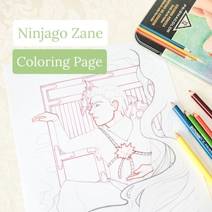 Ninjago Zane Coloring Page | Digital Download Ninjago Masters of ...