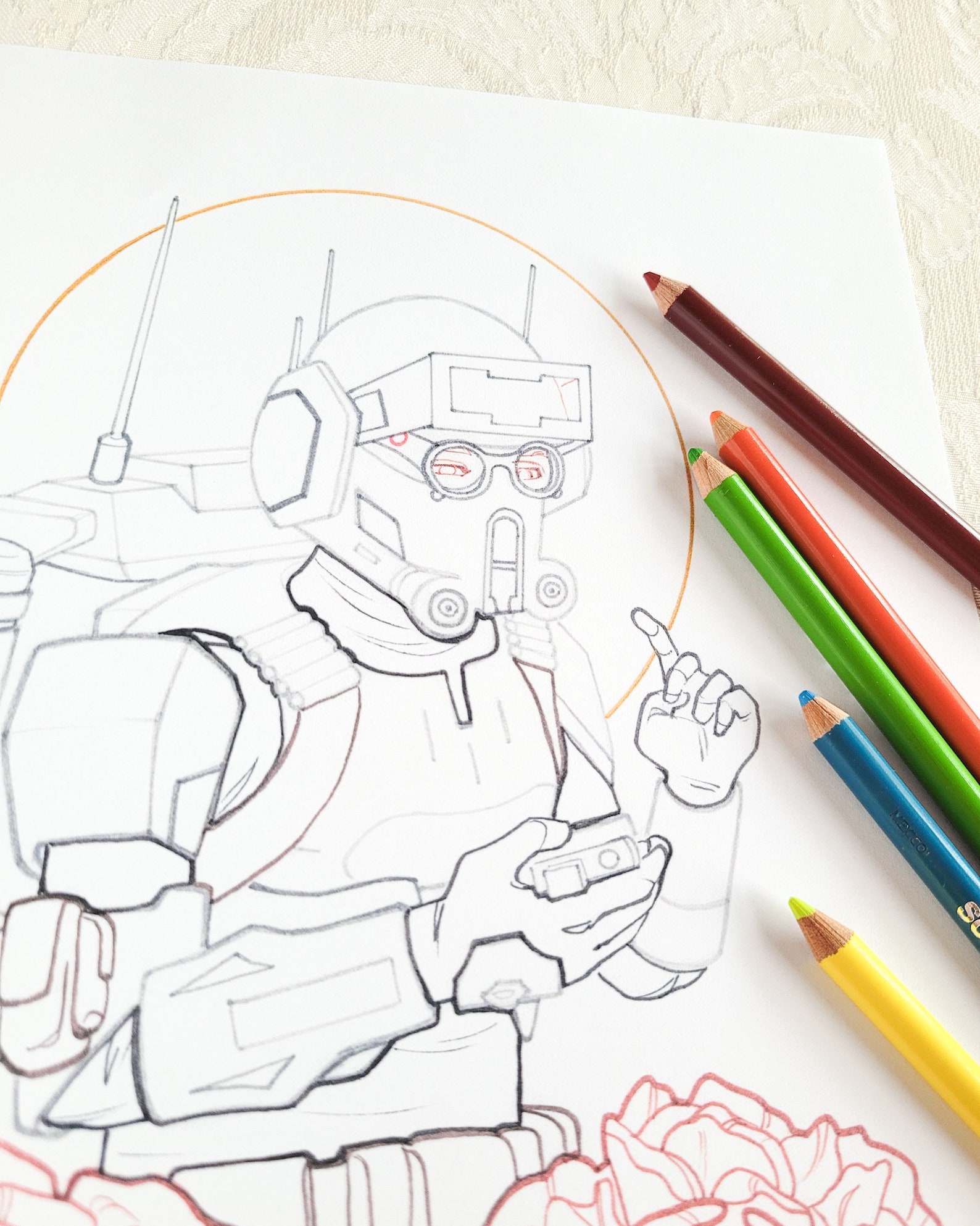 Tech the Bad Batch Coloring Page Star Wars Digital Download Printable ...