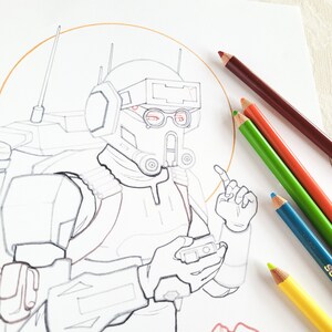 Tech the Bad Batch Coloring Page | Star Wars Digital Download Printable ...