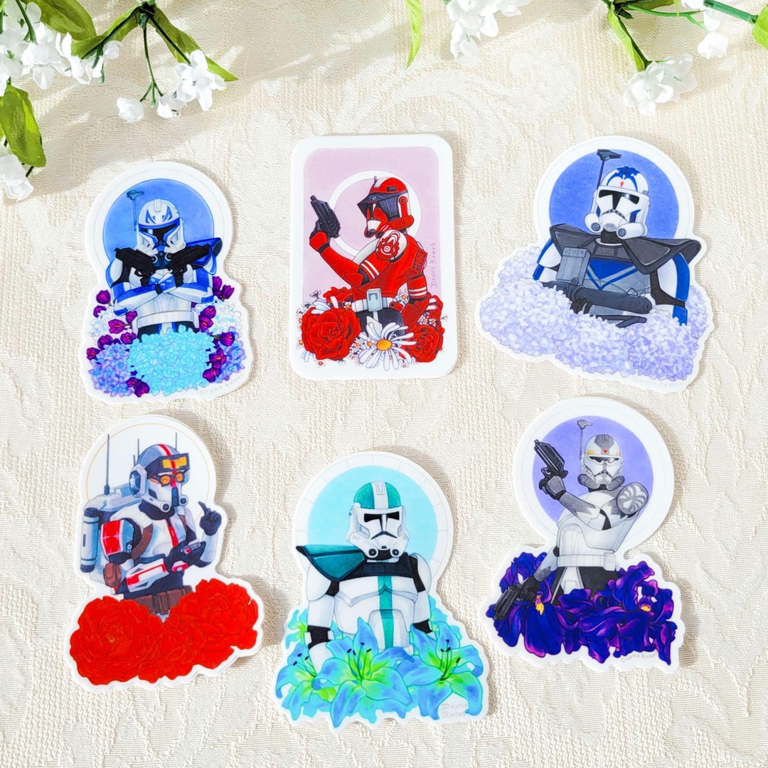 Floral Clone Sticker Bundle | Star Wars Captain Rex, Commander Fox ...