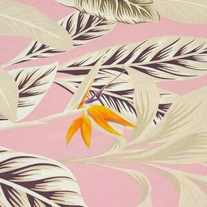 SWIM Fabric: Pink With Tropical Print Nylon Spandex Fabric, Swimwear ...