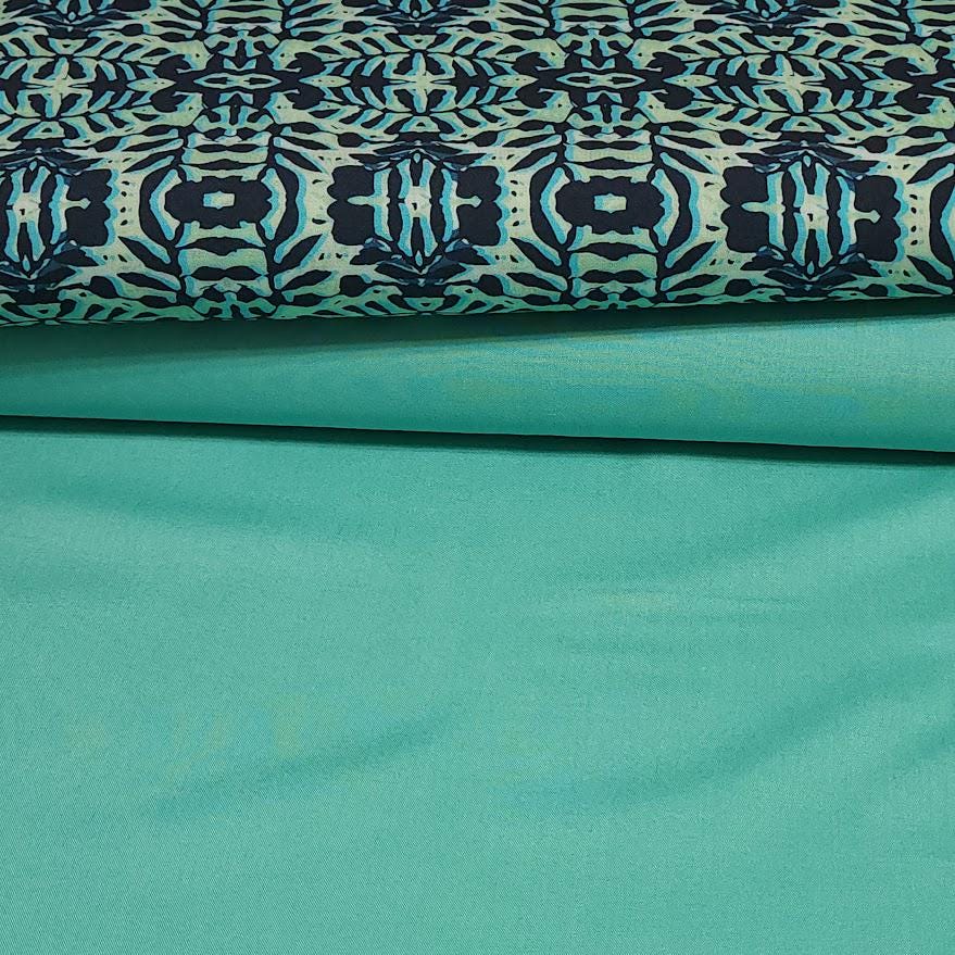 Rayon Challis Fabric, Pretty Solids of Aqua or Lavender. Light and ...