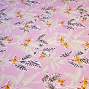 SWIM Fabric: Pink With Tropical Print Nylon Spandex Fabric, Swimwear ...