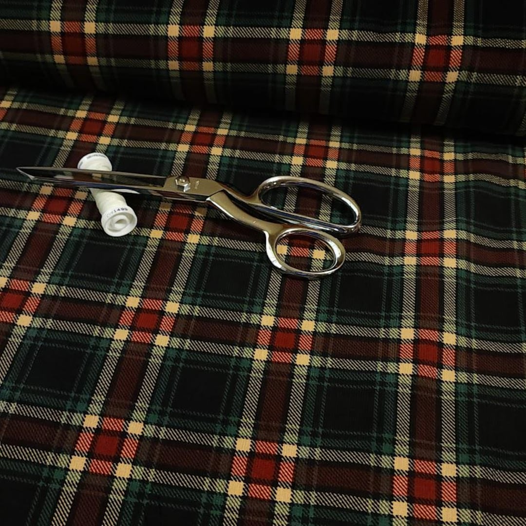 Green and Red Plaid Corduroy Fabric, Classic Soft Pinwale Printed ...