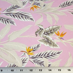 SWIM Fabric: Pink With Tropical Print Nylon Spandex Fabric, Swimwear ...