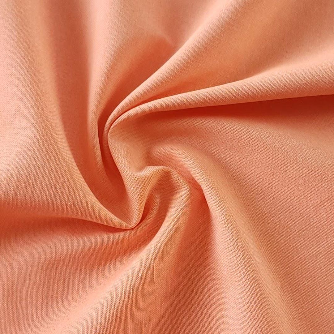 Chambray Fabric, Apricot Orange Color Chambray. Lightweight 100% Cotton ...