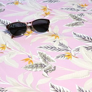 SWIM Fabric: Pink With Tropical Print Nylon Spandex Fabric, Swimwear ...