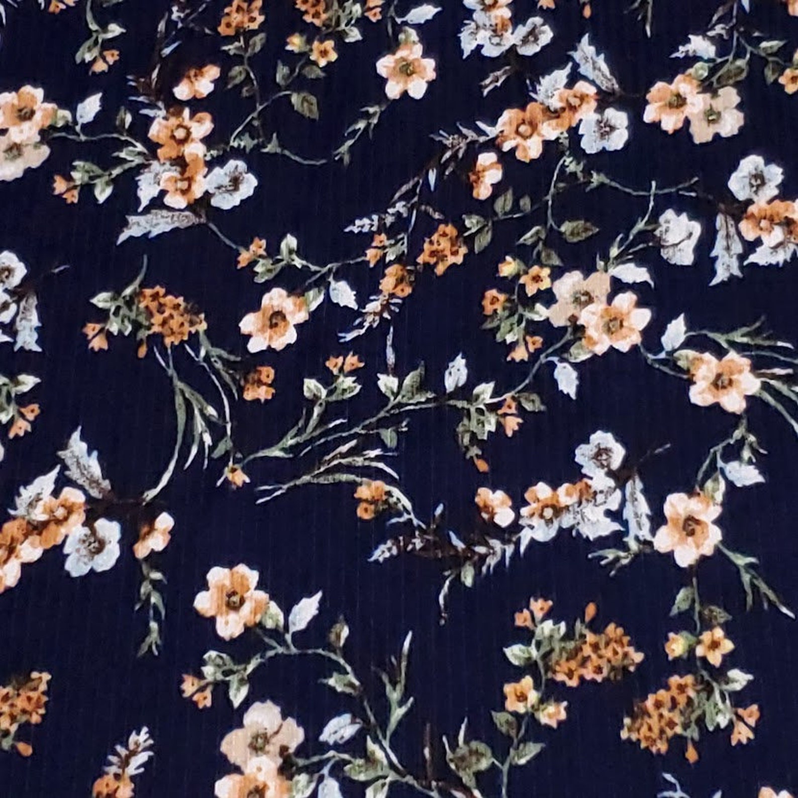 Ribbed Knit Fabric: Pretty 4x2 Rib Knit Navy Blue With Beige, Ivory ...