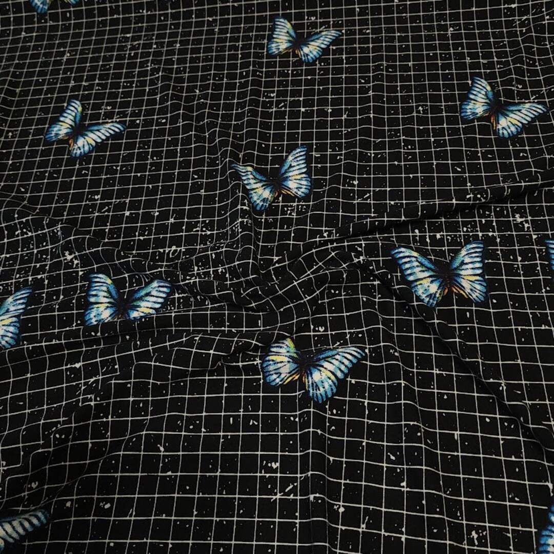 Pretty Blue Butterfly Fabric Knit Fabric. Fun and Soft Double - Etsy