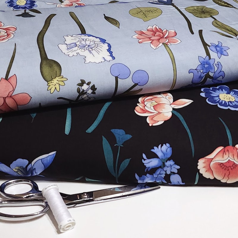 Floral Linen Fabric - Etsy
