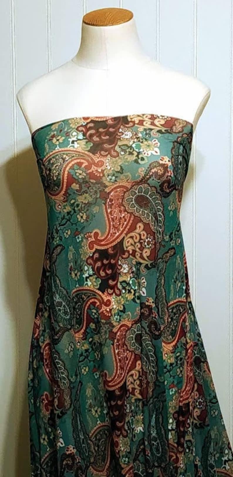 Poly Mesh Euro Stretch Knit. Zig Zag or Paisley Boho Print, Lightweight ...