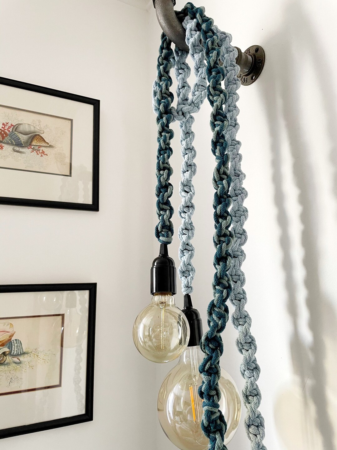 Chunky Macrame Lamp / Choose From 6 Colours / Free Bulb - Etsy