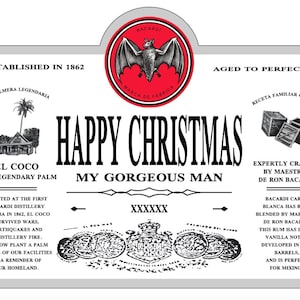 EDIT YOUR OWN Personalised Bacardi Rum Bottle Label - to Fit 700ml / 1 ...