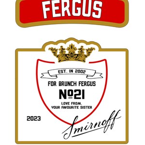 Edit Your Own Personalised Smirnoff Vodka Bottle Label: Custom Name ...