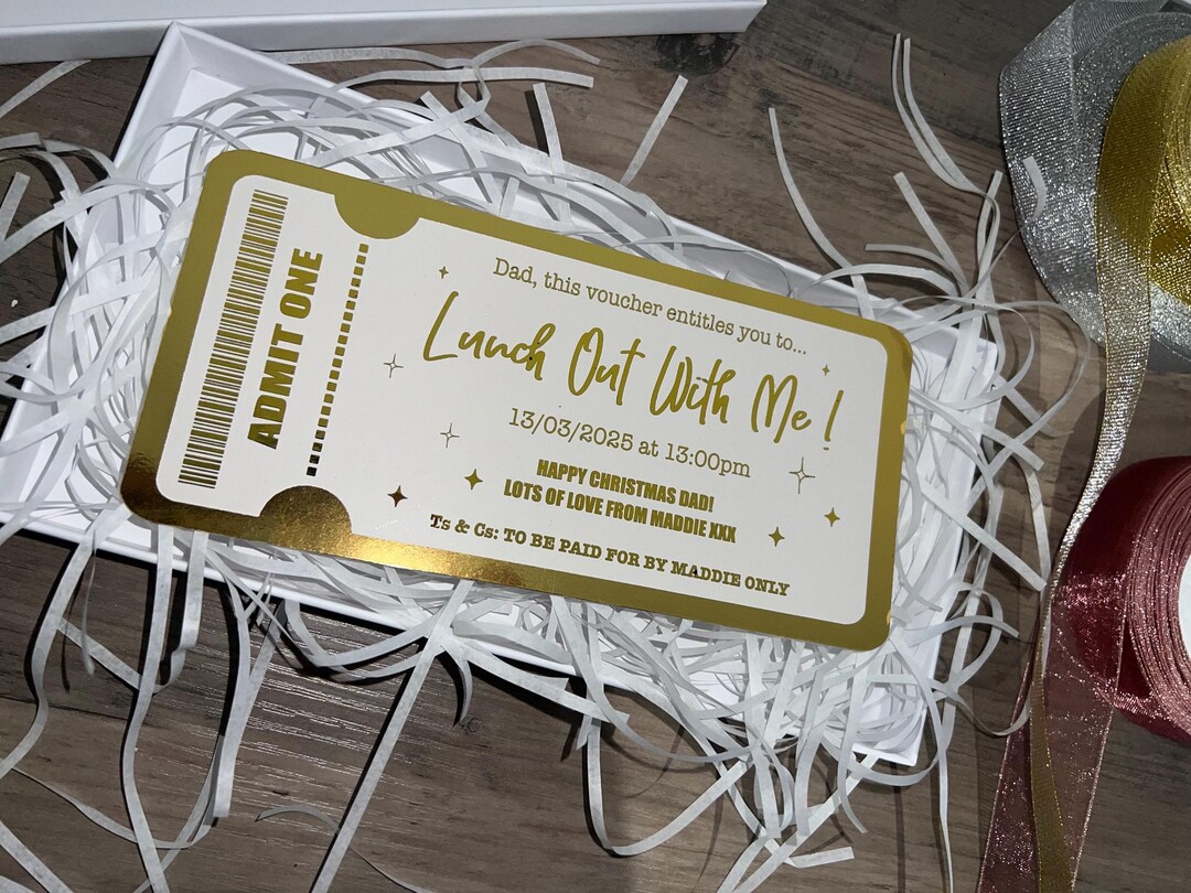 Personalised Experience Ticket | Foiled Gift Voucher - Etsy