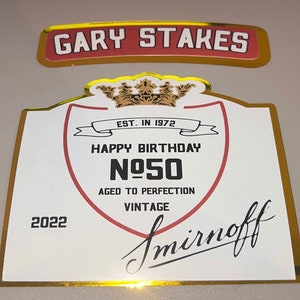 Edit Your Own Personalised Smirnoff Vodka Bottle Label: Custom Name ...