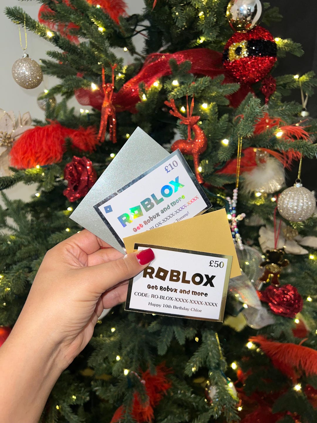 ROBLOX Gift Card Voucher Printed With Any Name and Value | Shiny Foil ...