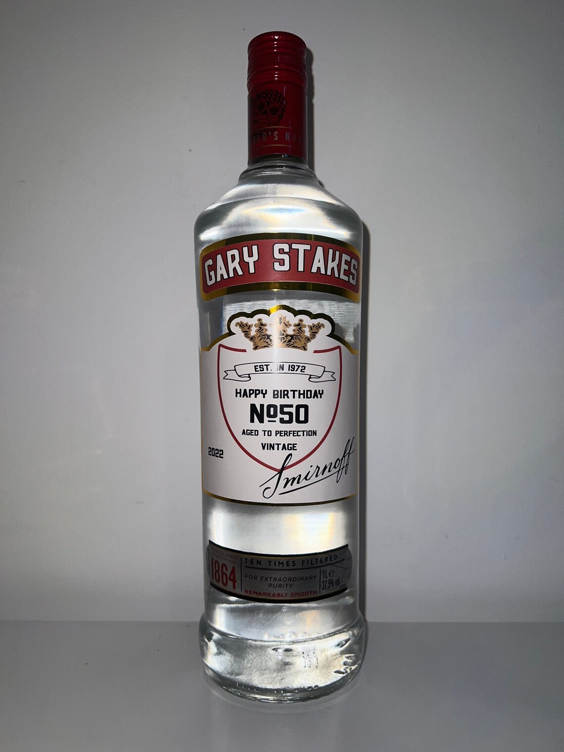 Personalised Smirnoff Vodka LABEL ONLY - to Fit 350ml or 700ml or 1L ...