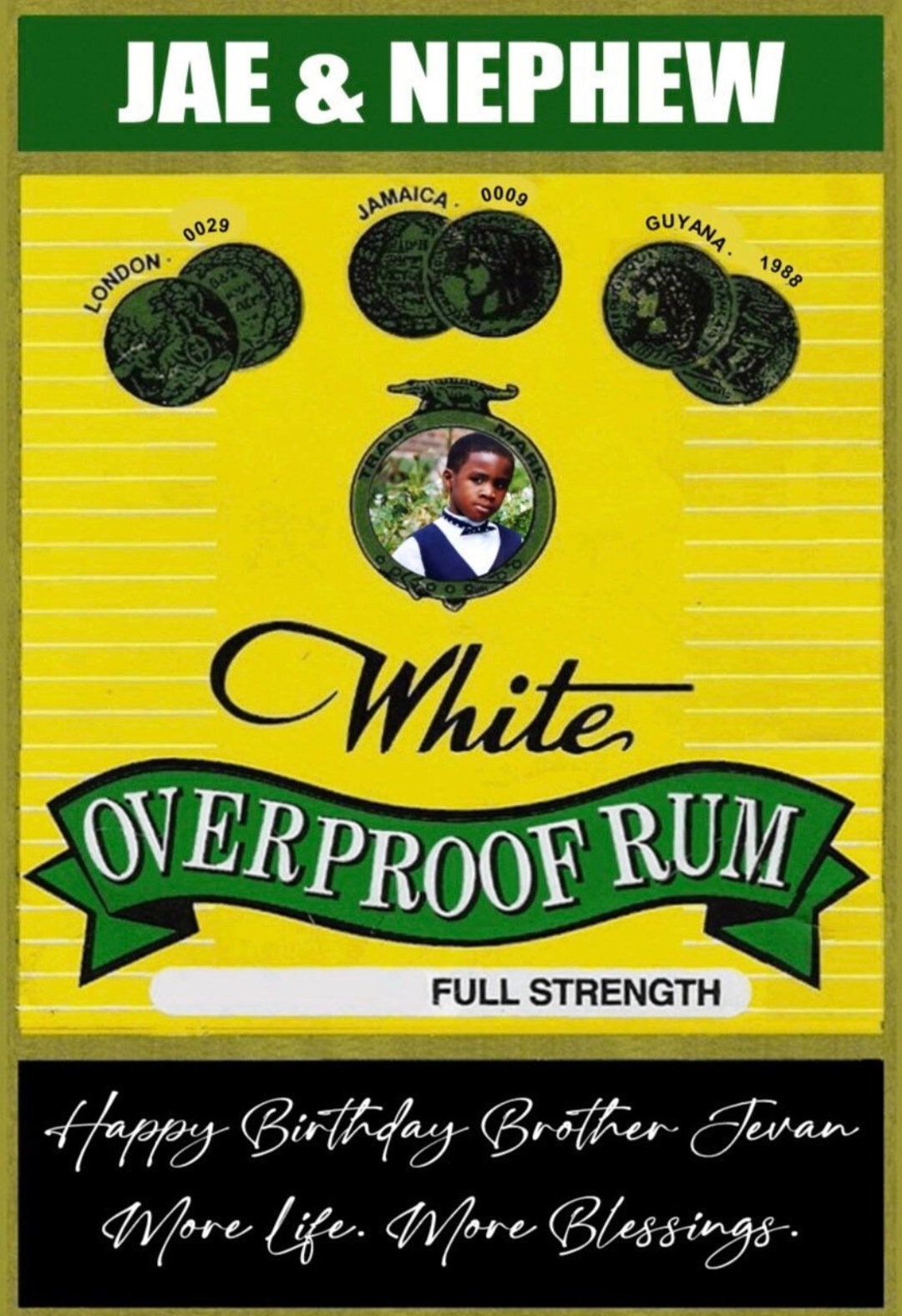 DIGITAL Personalised Wray & Nephew Rum Bottle Label - to Fit 700ml / 1 ...