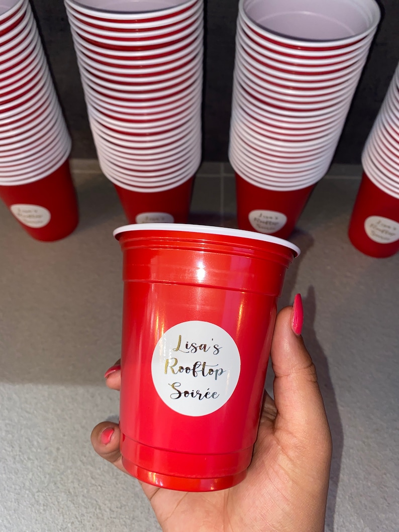 Personalised Party Cup Stickers: Foil Transfer, Birthday, Events - Etsy UK