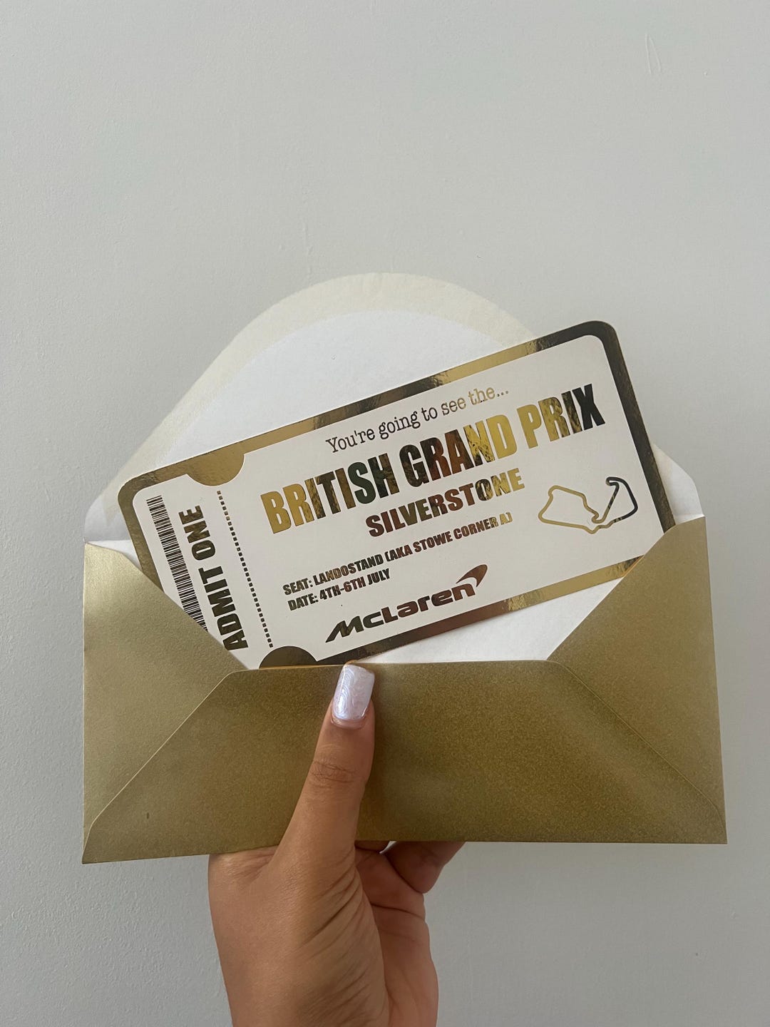 Personalised Grand Prix Ticket | Surprise F1 Racing Ticket | Shiny Foil ...