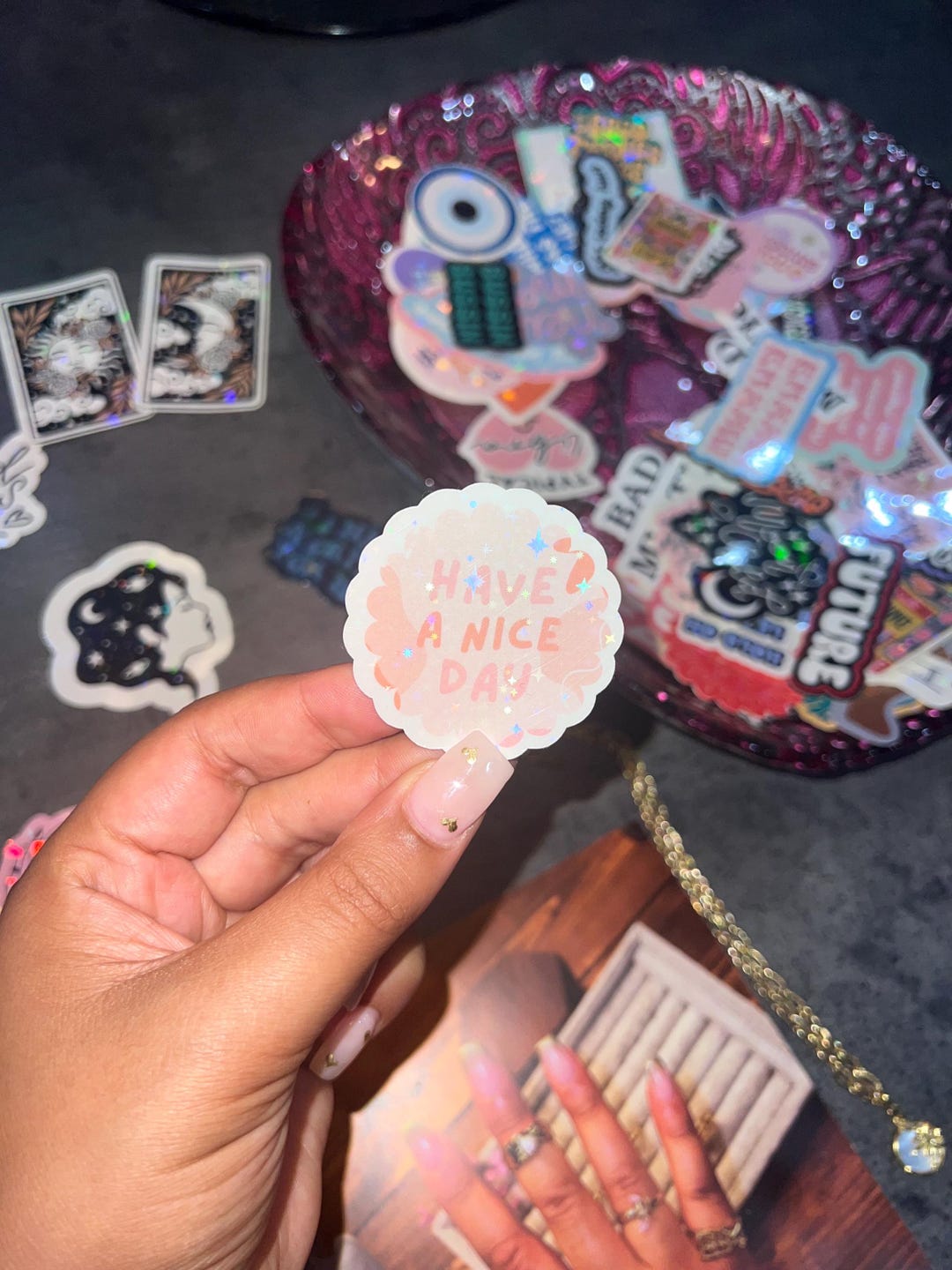 Nice Day Glitter Sticker - Premium Stickers Perfect for Laptops ...