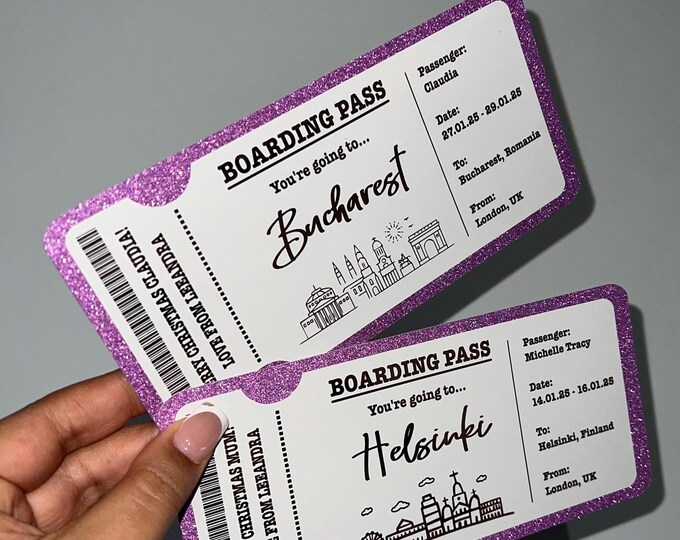 Personalised Boarding Pass Flight Gift Voucher Ticket for Holidays ...