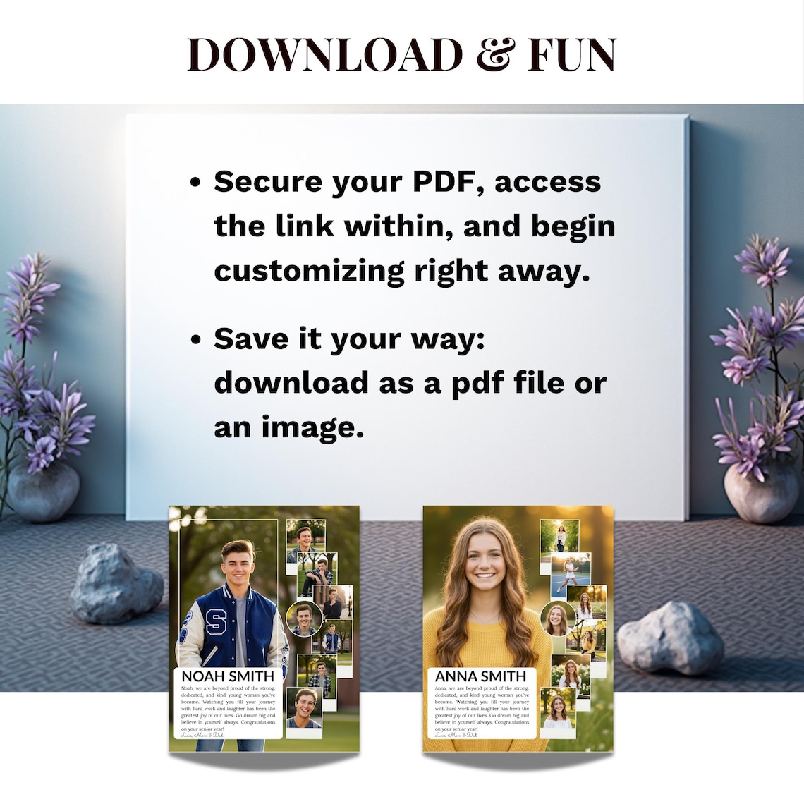 Graduation Yearbook Template: Editable Full Page Senior Yearbook Ad ...