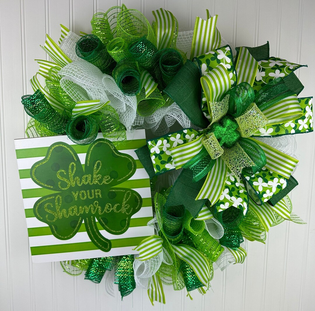 Shake Your Shamrocks, St Patricks Day Wreath, St Pattys Wreath, Irish ...