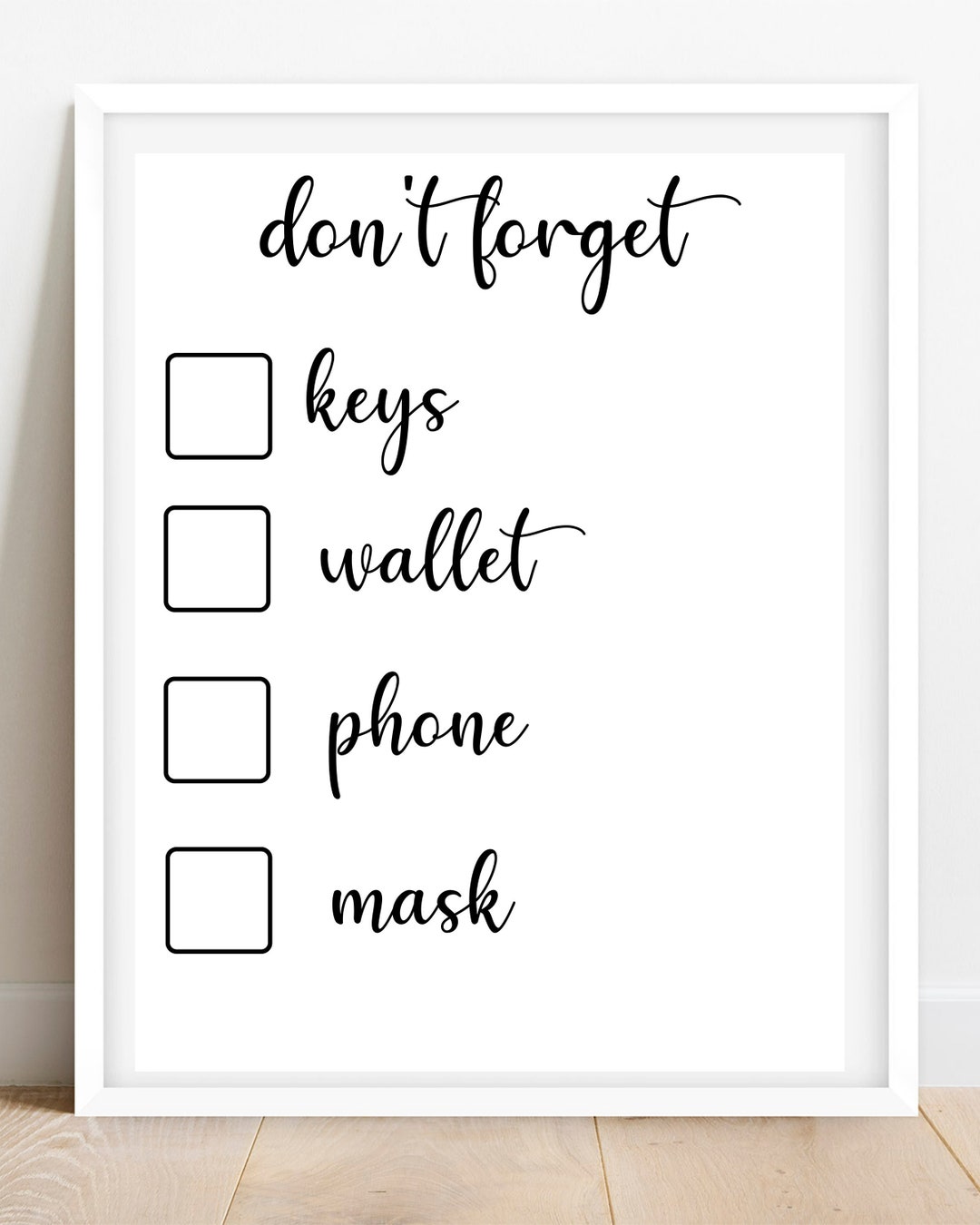 Don't Forget to Do List Entryway Digital Print Home Decor Mask Wallet ...
