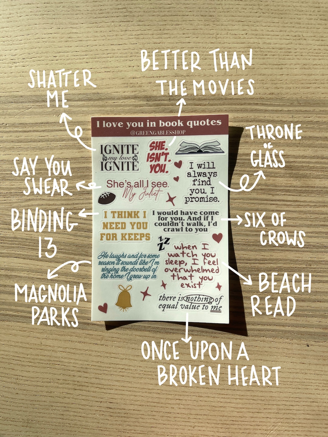 Book Quotes Sticker Sheet - Etsy
