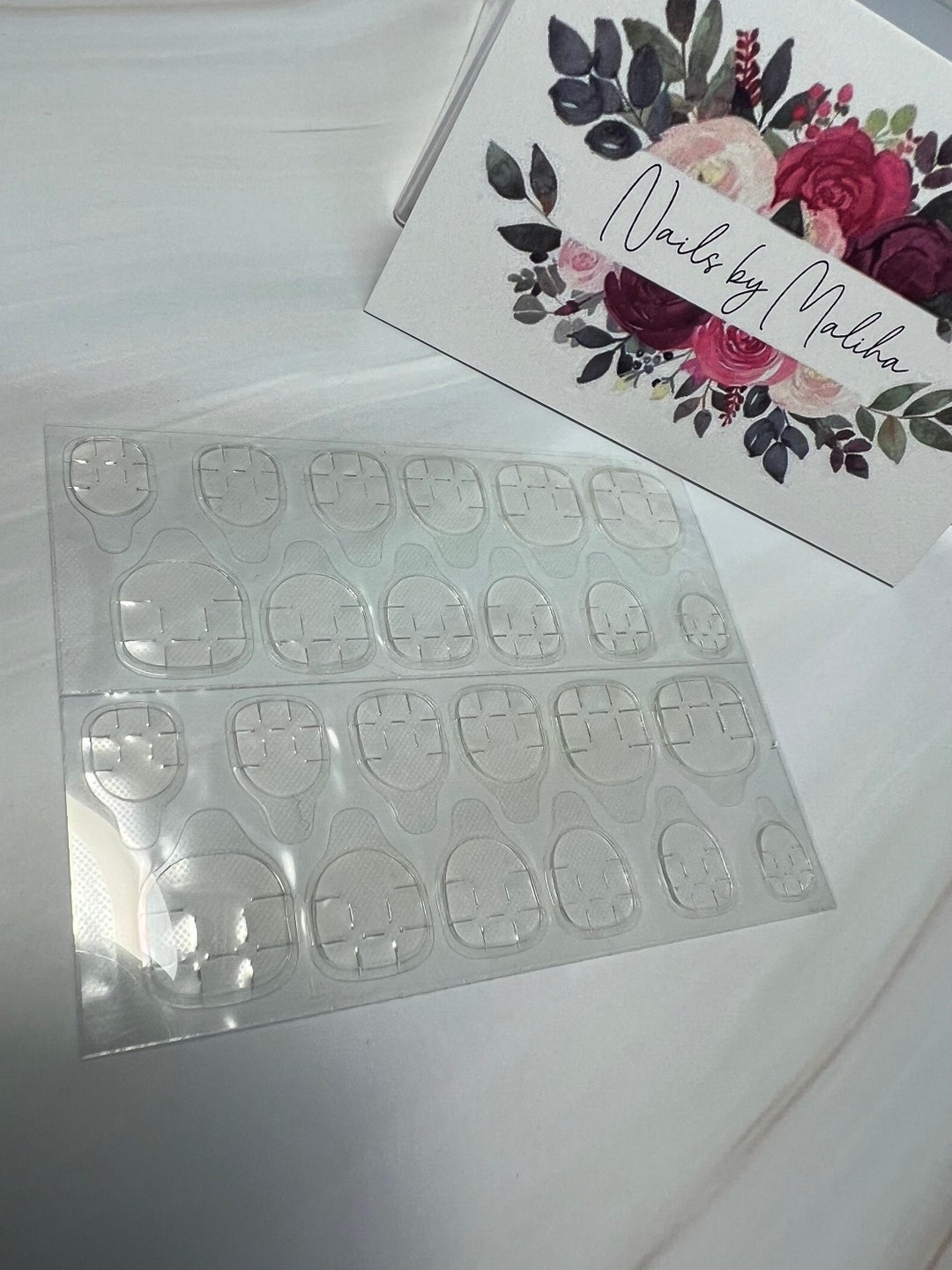 24 Press on Nail Adhesive Tabs per 1 Sheet | Gel Tabs | Double Sided ...