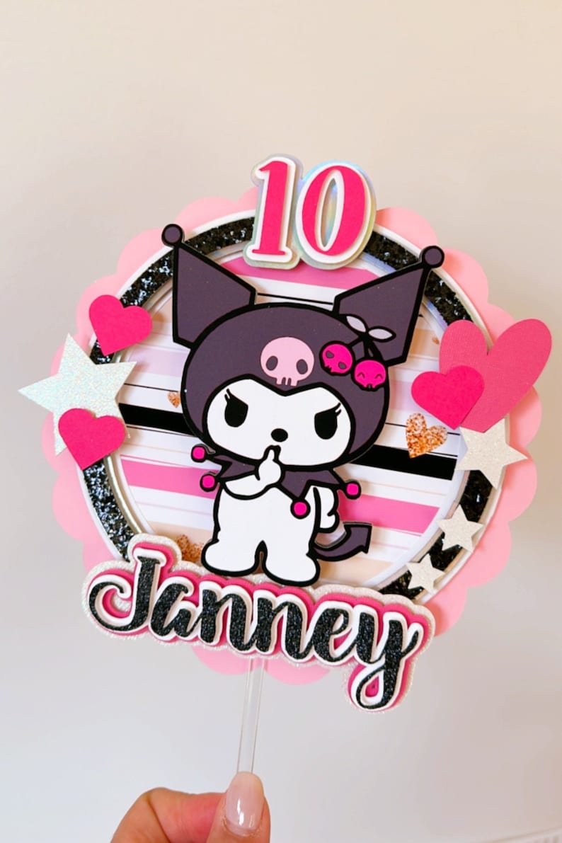 Kuromi Inspired Cake Topper Kawaii Kuromi Inspired Party Decor Hello ...