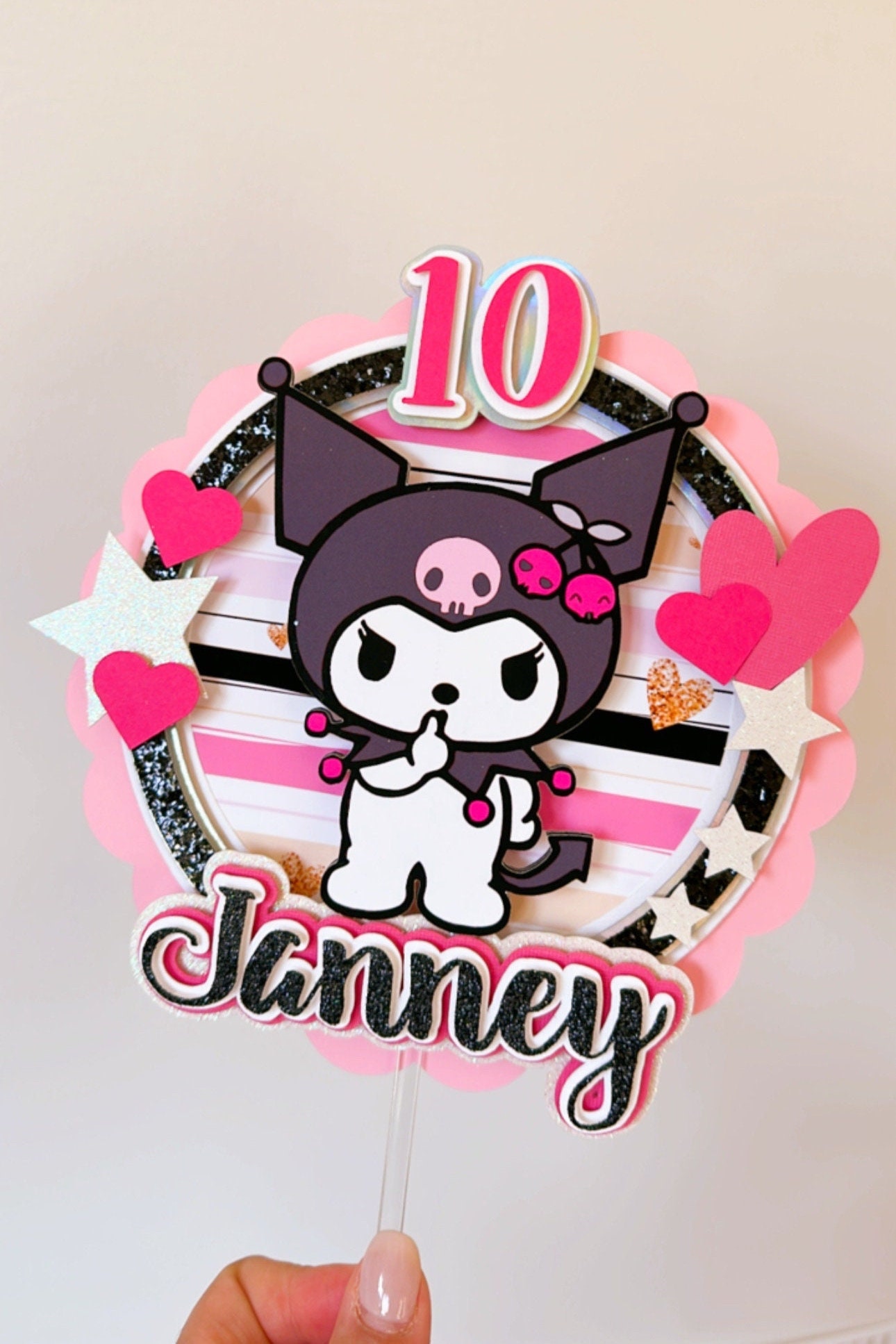 Kuromi Inspired Cake Topper Kawaii Kuromi Inspired Party Decor Hello ...