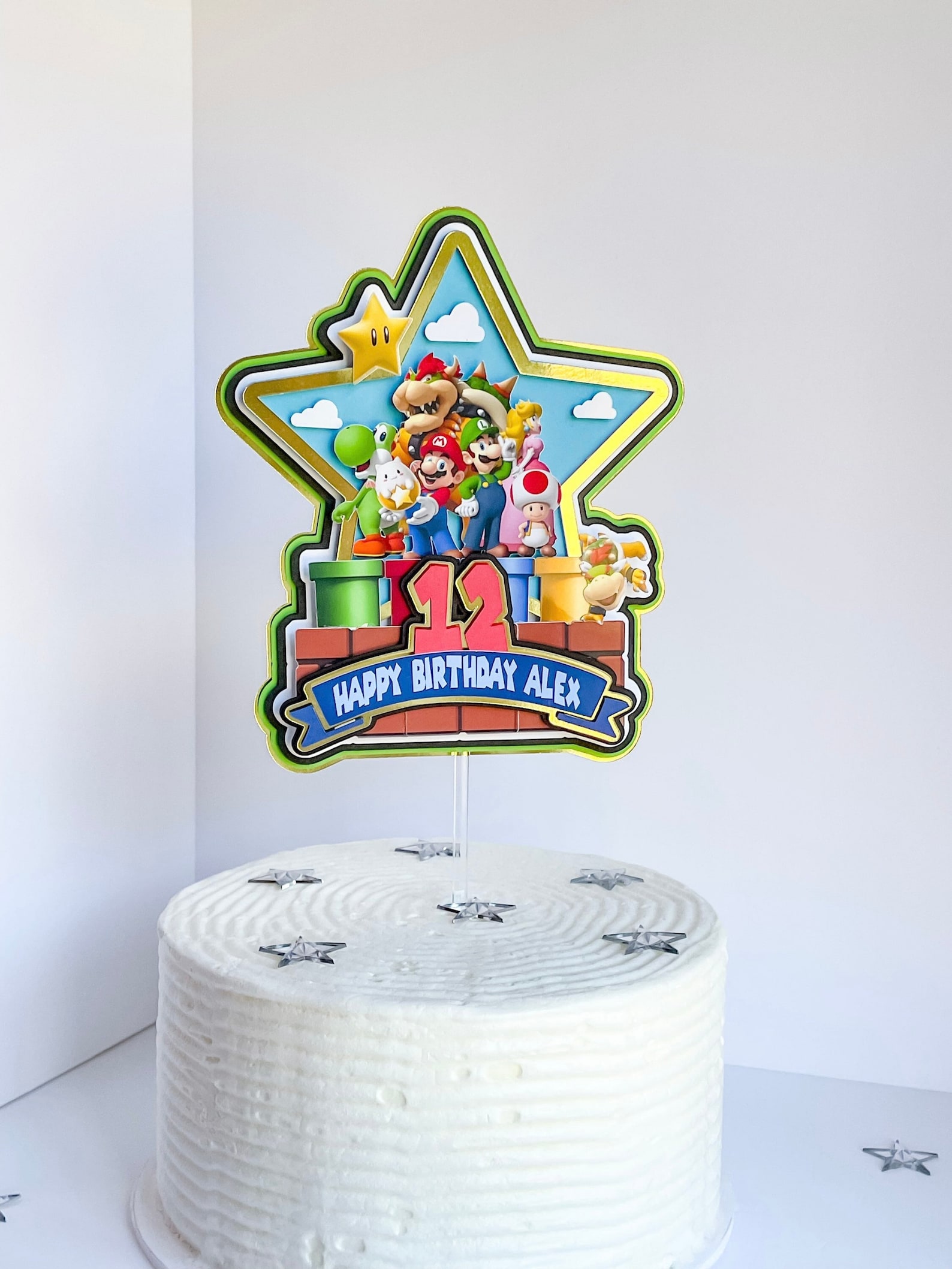 Super Mario Inspired Cake Topper Personalized Topper Mario Birthday ...