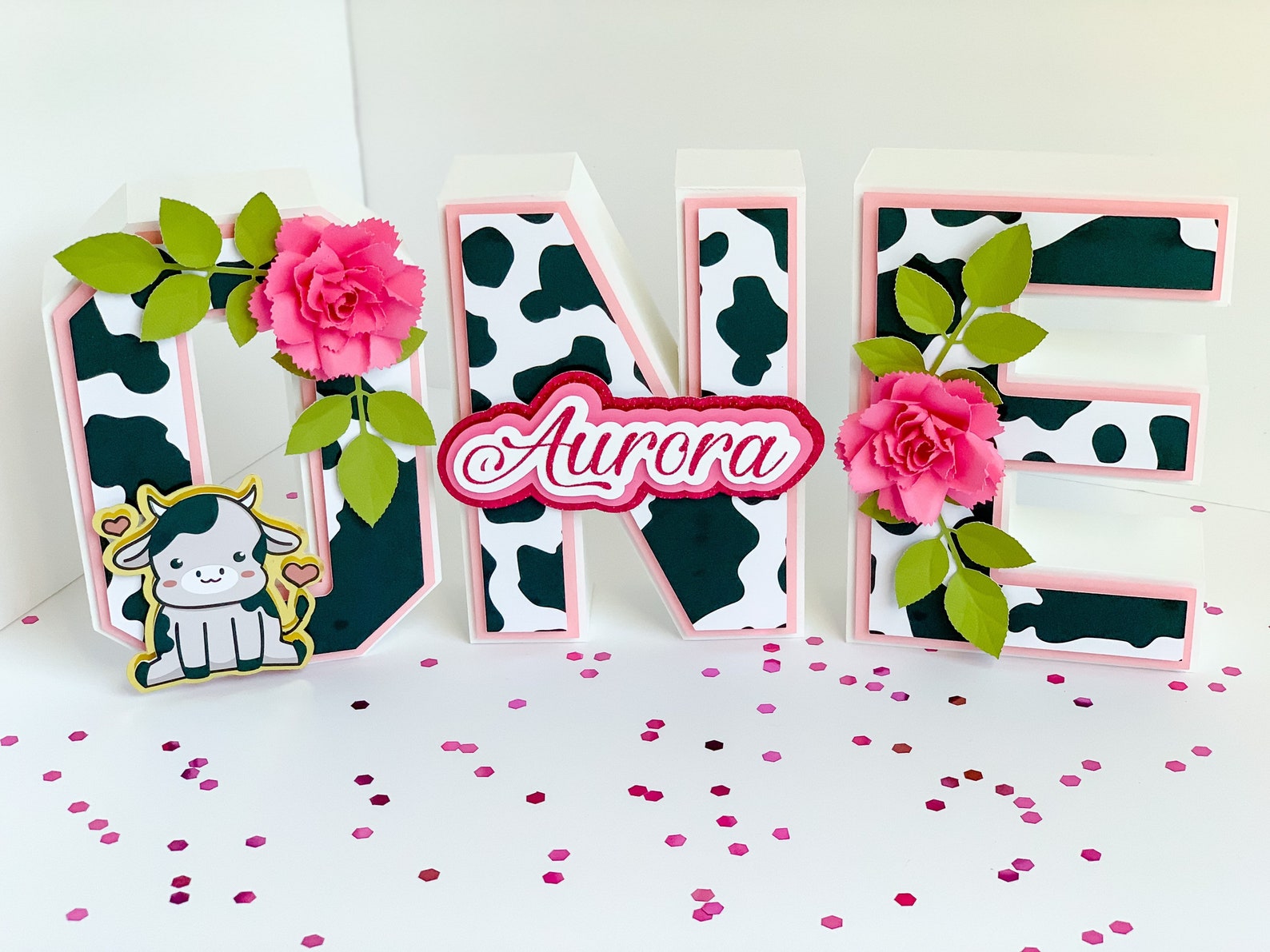 One 3D Letters Cow Theme Birthday Party Cow Print Party - Etsy