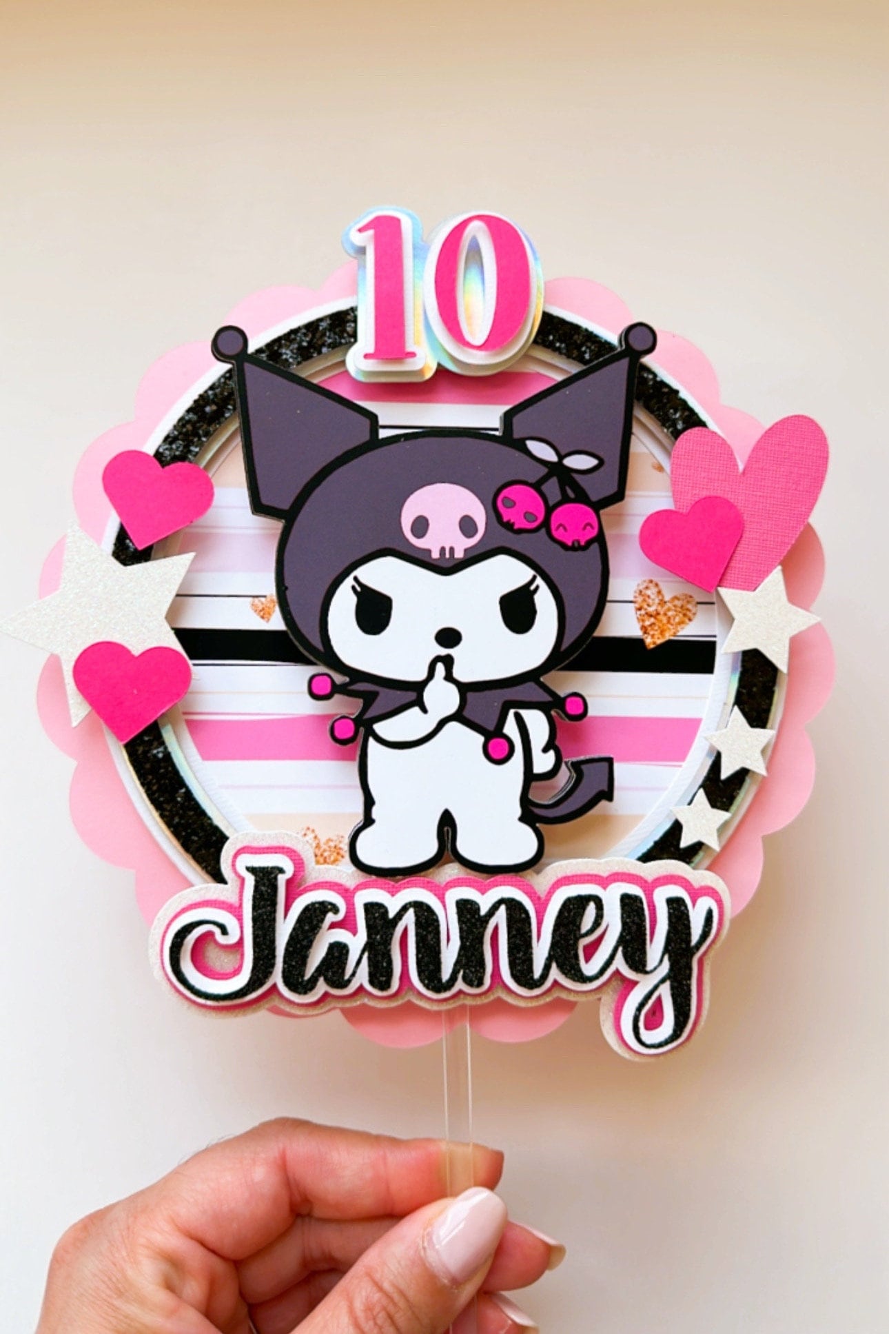 Kuromi Inspired Cake Topper Kawaii Kuromi Inspired Party Decor Hello ...