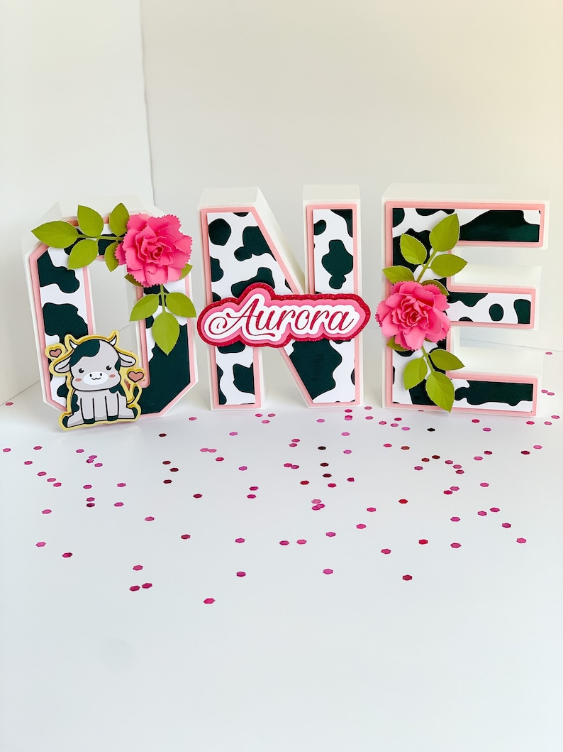 One 3D Letters Cow Theme Birthday Party Cow Print Party - Etsy