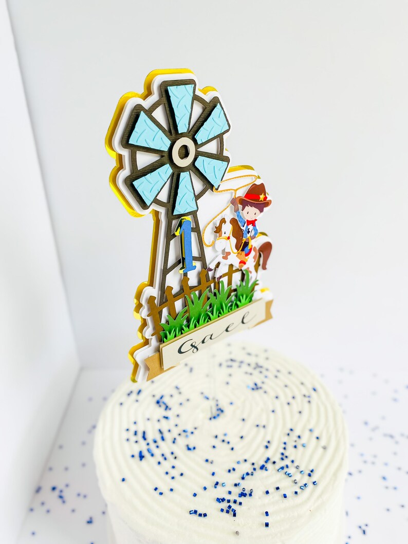 Cowboy Topper Personalized Cake Topper Farm Boy Party - Etsy