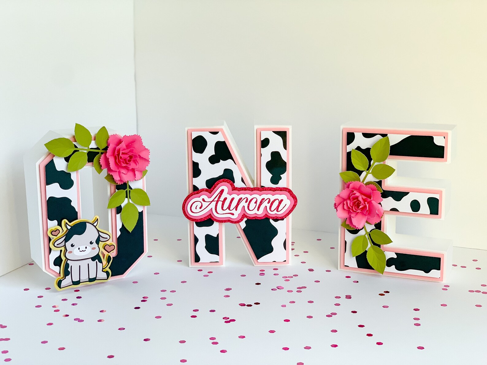 One 3D Letters Cow Theme Birthday Party Cow Print Party | Etsy
