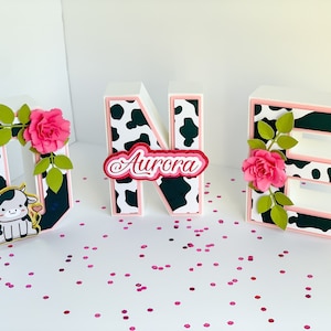 One 3D Letters, Cow Theme Birthday Party, Cow Print Party Decor ...