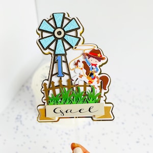 Cowboy Topper | Personalized Cake Topper | Farm Boy Party Theme - Etsy
