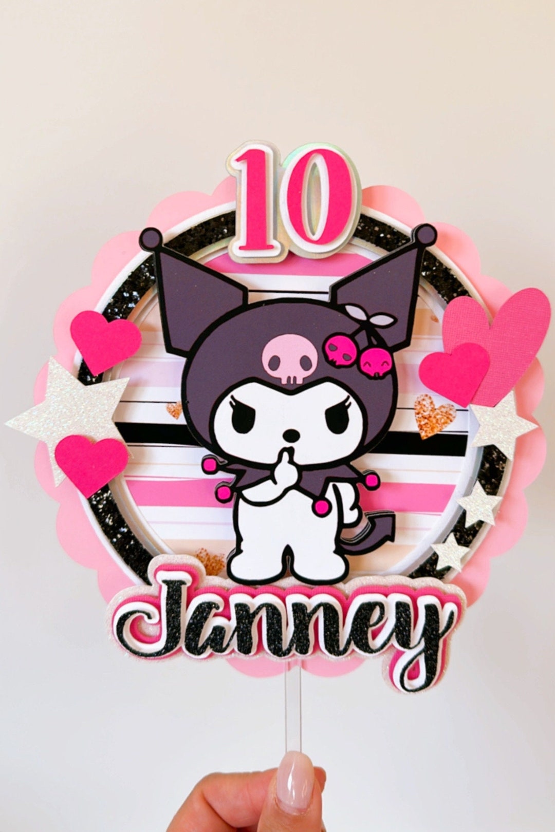 Kuromi Inspired Cake Topper Kawaii Kuromi Inspired Party Decor Hello ...