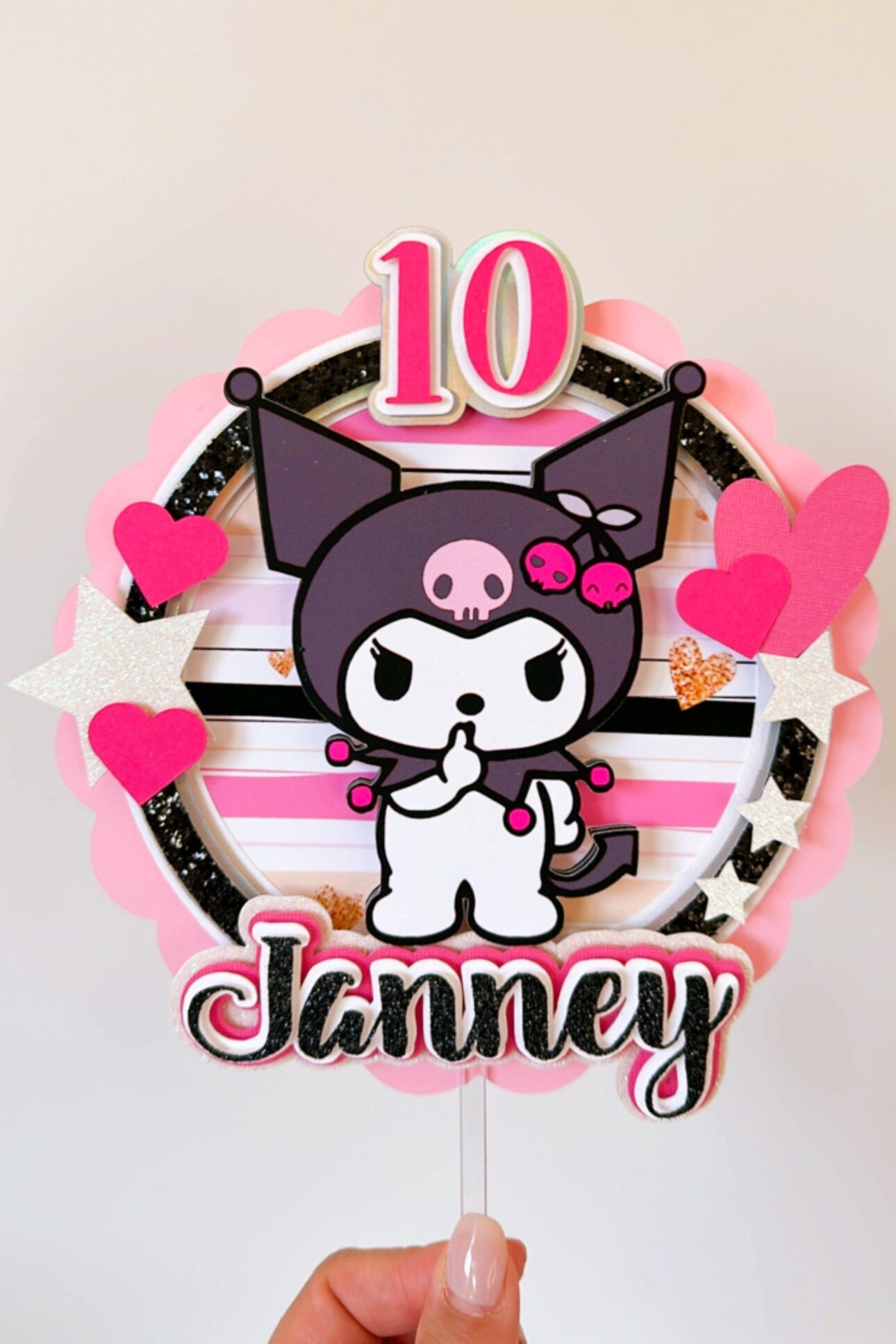 Kuromi Inspired Cake Topper Kawaii Kuromi Inspired Party Decor Hello ...