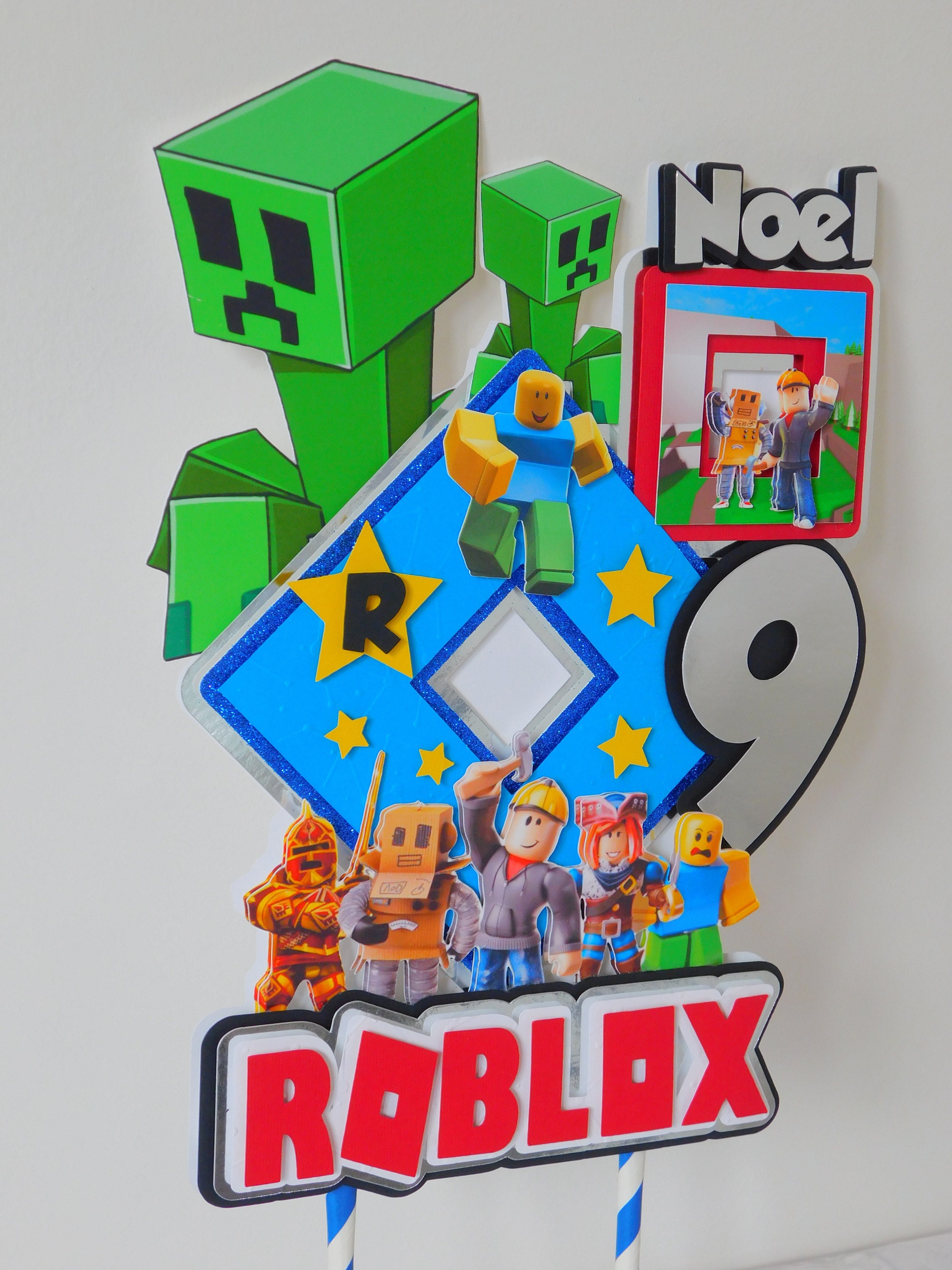 Roblox Inspired Cake Topper Gamer Cake Topper Roblox Birthday Party ...